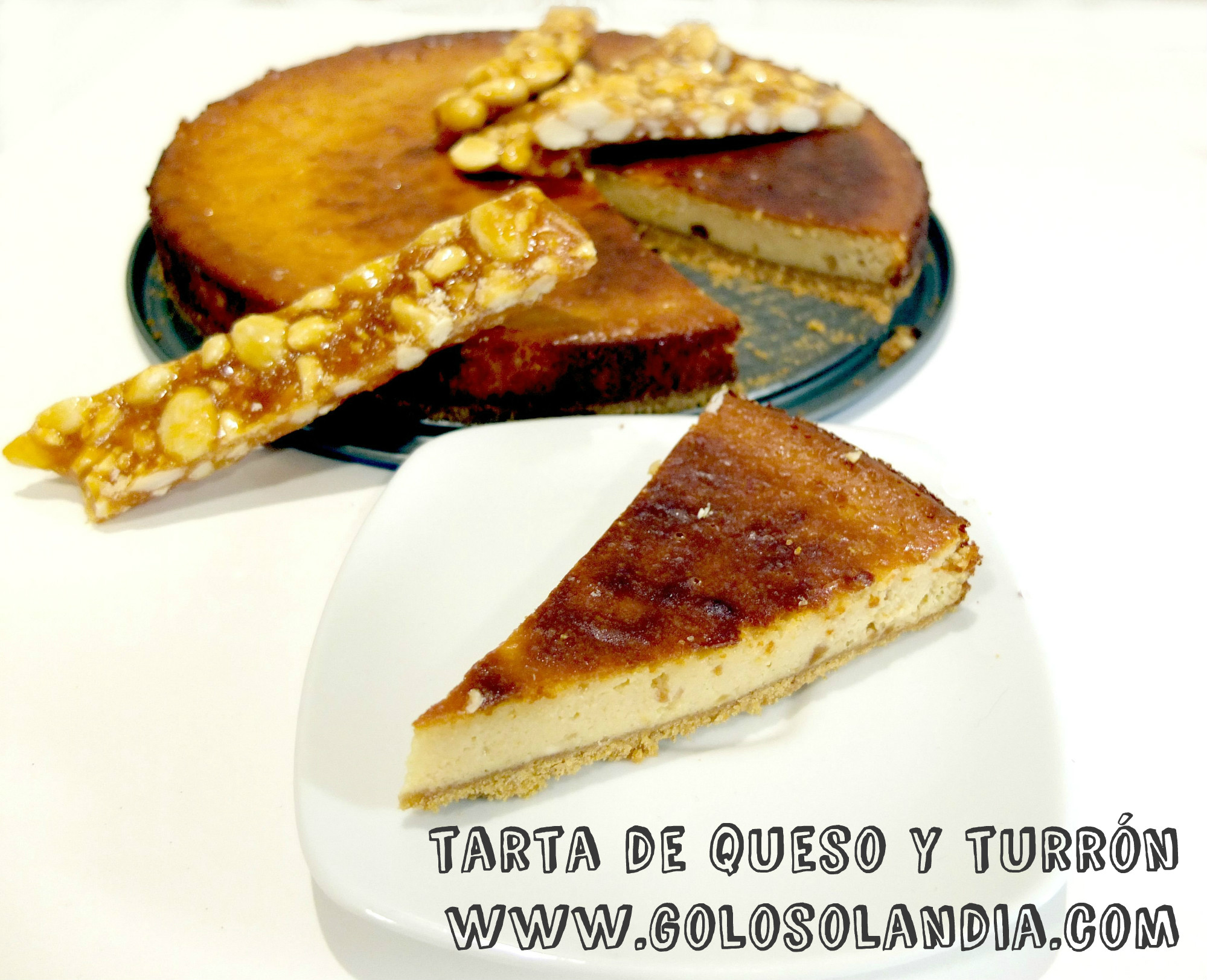 Tarta de queso y turrón | Golosolandia: Recetas y vídeos de postres y ...