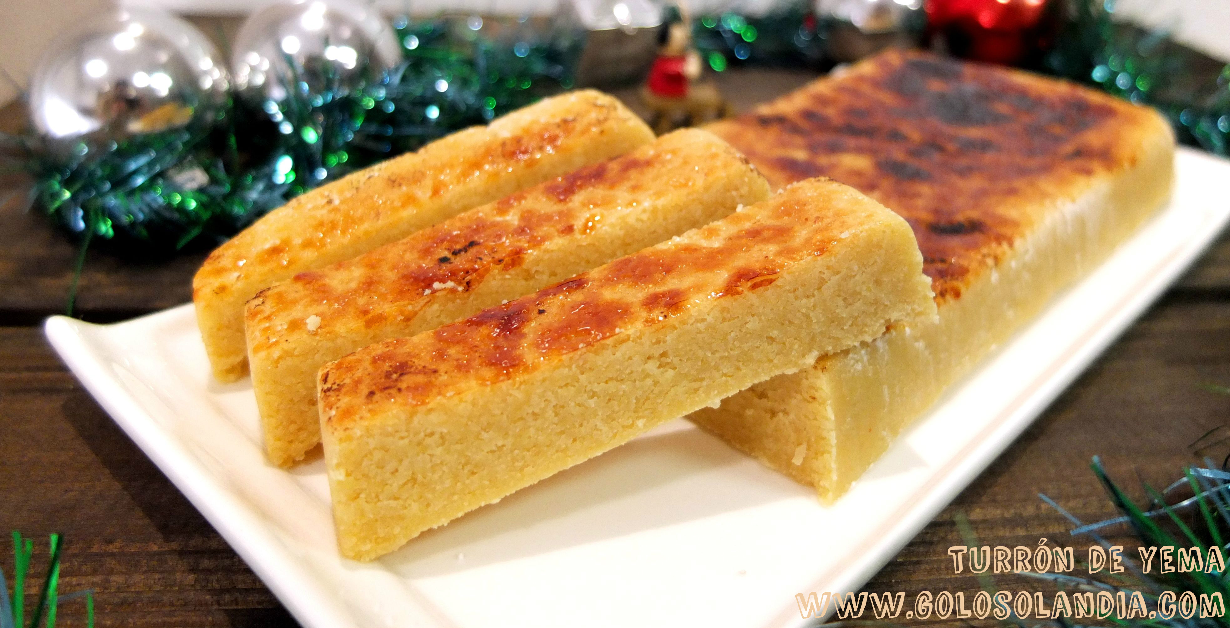 Turrón de yema | Golosolandia: Recetas y vídeos de postres y tartas.