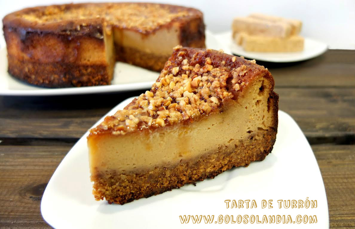 Tarta de turrón | Golosolandia: Recetas y vídeos de postres y tartas.