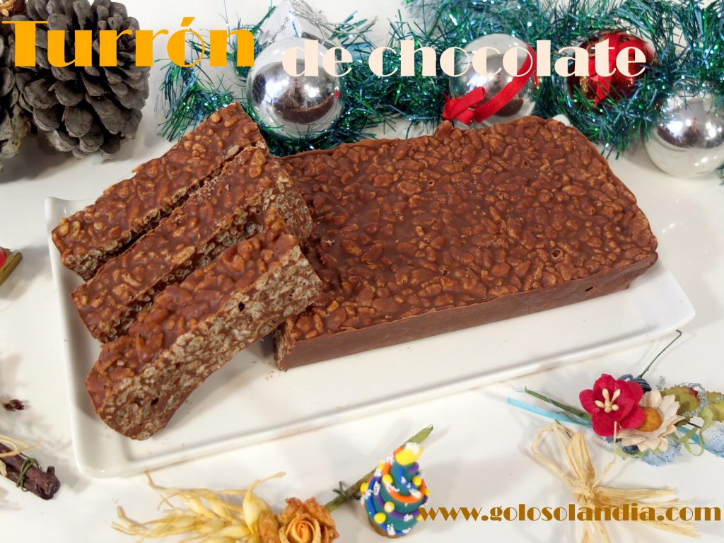 Turrón de chocolate tipo Suchard, receta casera y vídeo paso a paso.