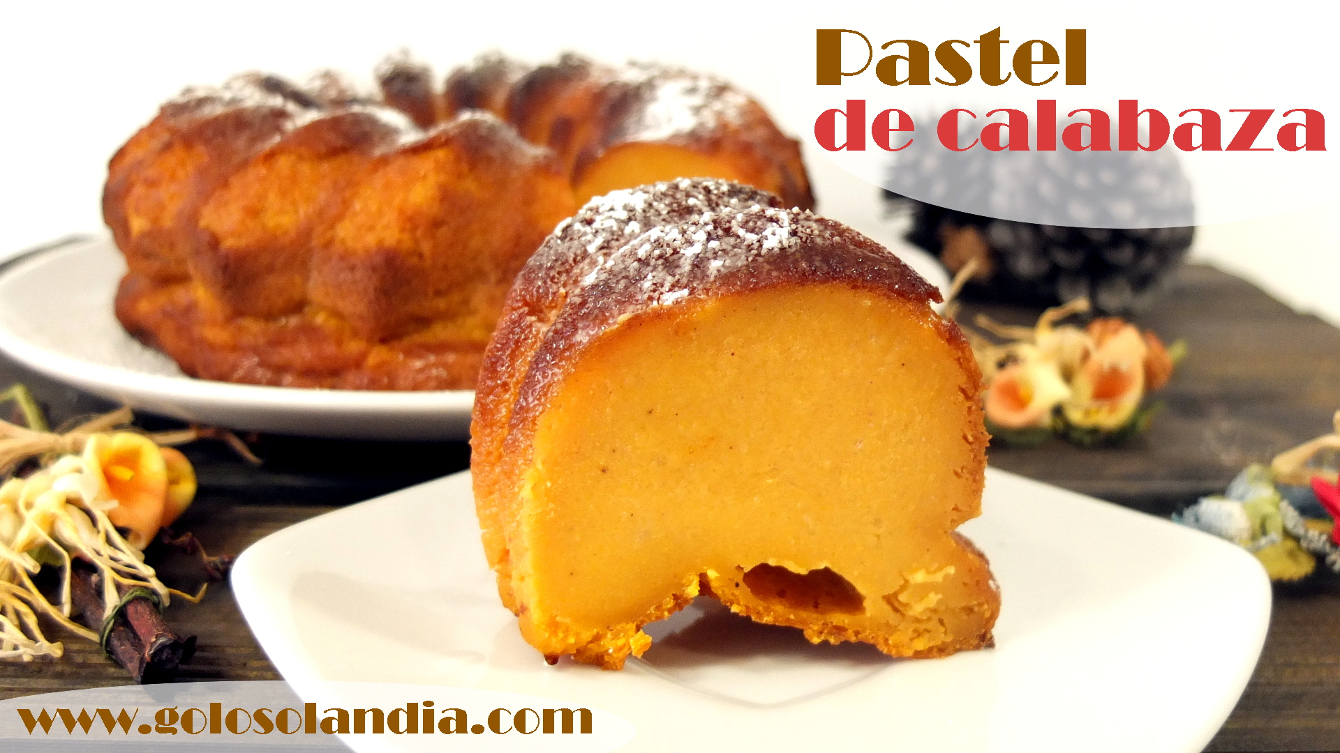 Pastel de calabaza, receta escrita y vídeo paso a paso de su elaboración.