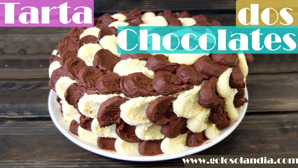Tarta dos chocolates | Golosolandia: Recetas y vídeos de postres y tartas.