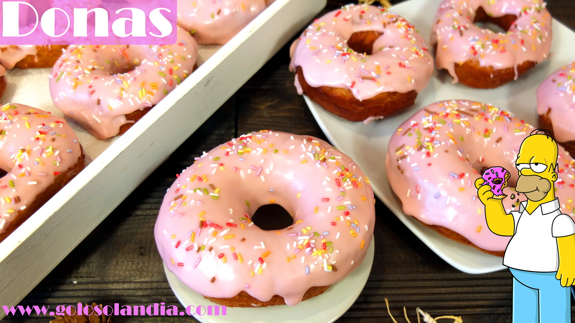 Donas de los Simpson | Golosolandia: Recetas y vídeos de postres y tartas.