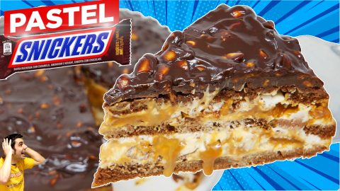Pastel Snickers | Golosolandia: Recetas y vídeos de postres y tartas.